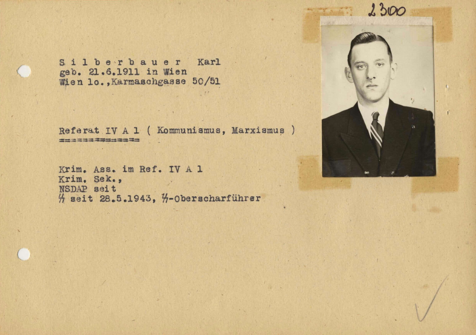 The Gestapo Officer Karl Josef Silberbauer – Inspired by Anne Frank